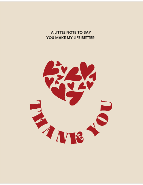Just A Little Thank You Post Card – On Paper