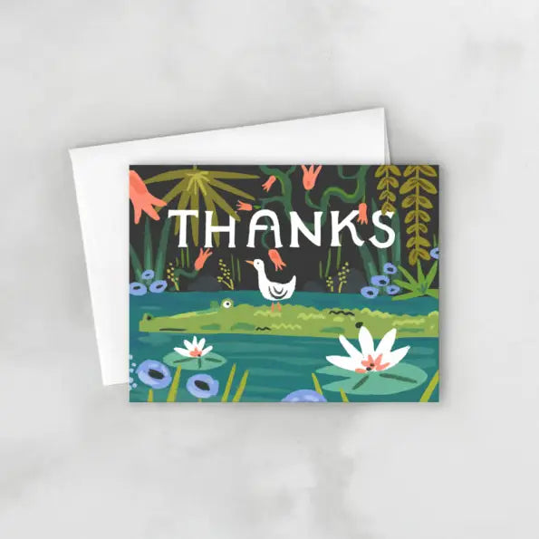 Thanks Gator Greeting Card – On Paper
